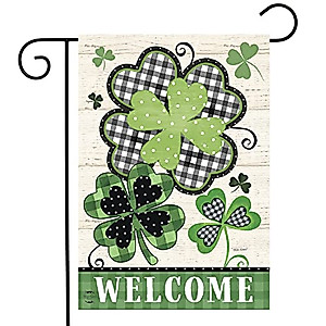 Briarwood Lane Patterned Shamrocks Welcome Garden Flag St. Patrick's Day 12.5" x 18"