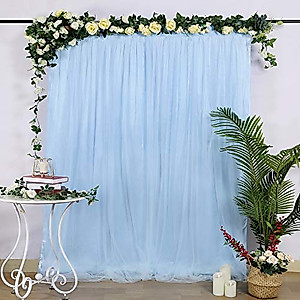 Wedding Tulle Backdrop Curtains 5ftx7ft Baby Blue Stage Backdrop Fabric Dessert Table Background Photography Decorations