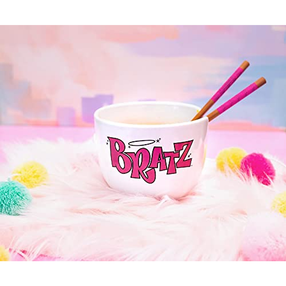 Bratz 20-Ounce Ceramic Ramen Bowl and Chopstick Set