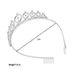AOPRIE Birthday Crown for Women Birthday Sash Silver Birthday Tiara for Women Princess Crown Rhinestone Happy Birthday Accessories