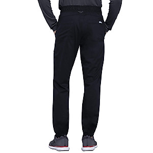 Cherokee Men Scrubs Pant Workwear Revolution Natural Rise Jogger WW012, M, Black