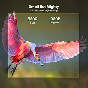 WiFi Projector with 100’’ Projector Screen, 9000Lux Projector for Outdoor Movies 1080P Full HD Supported Mini Portable Projector Compatible with Smartphone TV Stick HDMI USB AV AUX