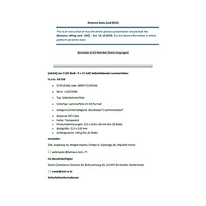 HA SHI Self Adhesive Laminating Sheets, Cold Laminate, self Seal, Plastic Paper, 8.5 x 11 Inch (20 Sheets)