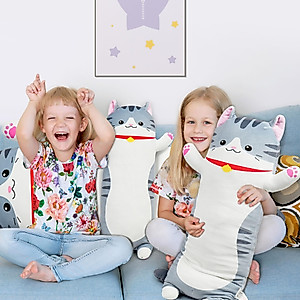 BenBen Cat Stuffed Animal, 35.5 inch Long Cat Plush Pillow, Cute Body Pillow for Kids, Adults, Soft Cuddle Pillow, Big Huggable Kitten Plushies Gift for Birthday, Christmas