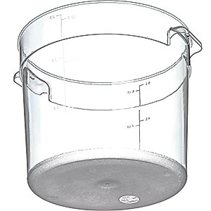 Carlisle FoodService Products Storplus Round Food Storage Container with Stackable Design for Catering, Buffets, Restaurants, Polycarbonate (Pc), 6 Quart, Clear, (Pack of 12)