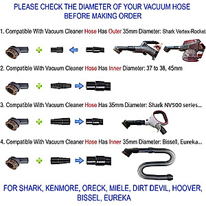 Vacuum Attachment Adapter Kit- Vacuum Hose Adapter - Pool Supply 1-1/4" or 1-1/2" Hose Connector - Hose Reducer Adapter - Reducer from 35mm/38mm/42mm to 32mm - from 1 3/8 inch to 1 1/4 inch