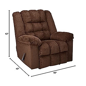 Signature Design by Ashley Ludden Ultra Plush Manual Rocker Recliner with Tufted Back, Dark Brown