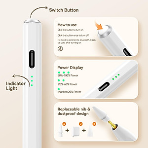 Hastraith Stylus Pen for iPad(2022-2018), 13 mins Fast Charging iPad Pencil, Tilt Sensitivity for Apple iPad 10/9/8/7/6, iPad Air 5/4/3, iPad Pro 12.9/11", iPad Mini 6/5, Cream White
