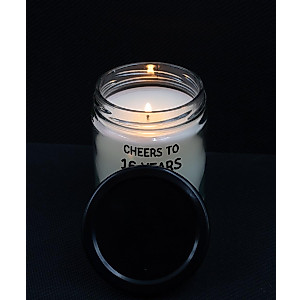 generic IKPR 16th Wedding Gift Anniversary for Wife Husband him Couples 16 Years Candle Gifts Cheers to 16 Years of Marital Bliss, White
