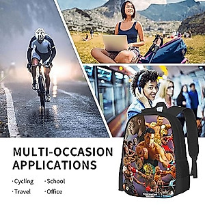 NEWCREATEES Laptop Backpacks Mike Boxer Tyson Unisex Backpack Multipurpose Double Shoulder Bag for Travle Camping Hiking Work Gifts