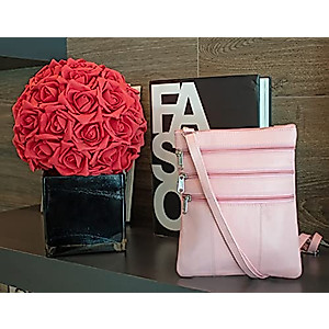 INGEAR Genuine Cow Hide Leather Crossbody Bags for Women Clutch Purses for Women Satchel Bags for Womens Crossbody Purse (Rose Gold)