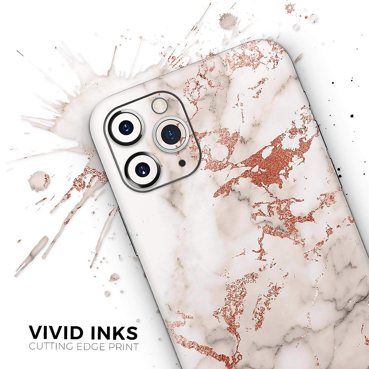 Design Skinz Rose Pink Marble & Digital Gold Frosted Foil V5 - DesignSkinz Protective Vinyl Decal Wrap Skin Cover Compatible with The Apple iPhone 11 (Full-Body, Screen Trim & Back Glass Skin)