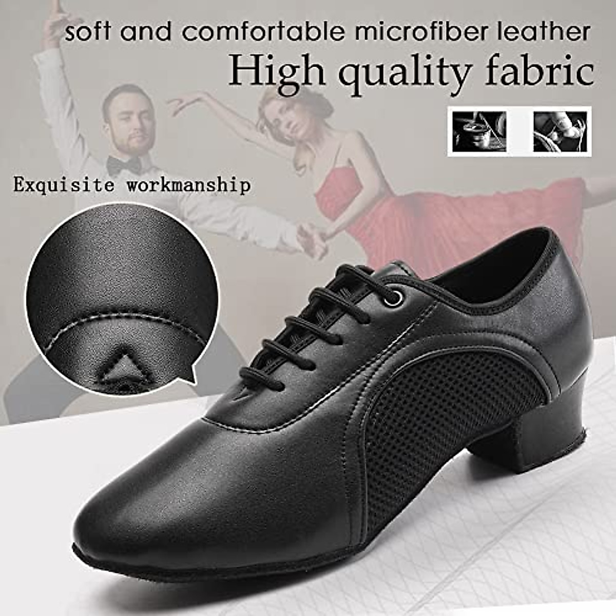 TINRYMX Women Ballroom Practice Shoes Standard Modern Teaching Professional Performance Latin Salsa Dance Shoes,US 5.5