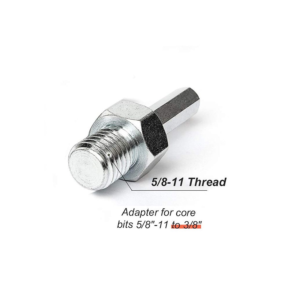 5/8-11" Drill Adapter to 3/8" Hexagon Shank for Core Drill Bit/Backer Pad