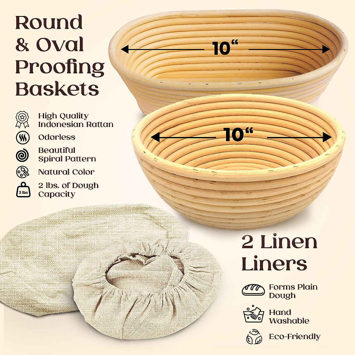 Reggimi Banneton Bread Proofing Basket Set - 27 Piece Bread Making Kit with Round and Oval Proofing Baskets for Sourdough Bread Baking, Lame, Dough Scraper, Whisk, Silicone Mat, Stencils, and More