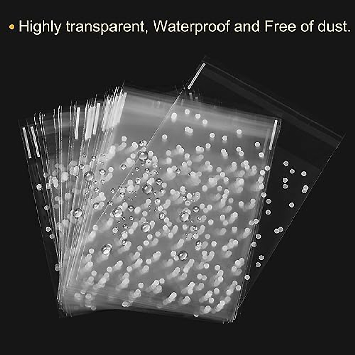 uxcell 400Pcs Clear Cello Bags, 3.9"x 3.9" Plastic Self Sealing OPP Cello Treat Bags Cello Poly Bags for Packing Cookies Candy Jewelry Gifts, Clear