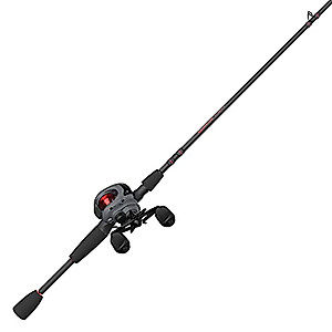 Quantum Invade Baitcasting Reel and Fishing Rod Combo, 6-Foot 6-Inch 2-Piece Baitcast Fishing Pole, Size 100 Reel, Right-Hand Retrieve, Dark Gray