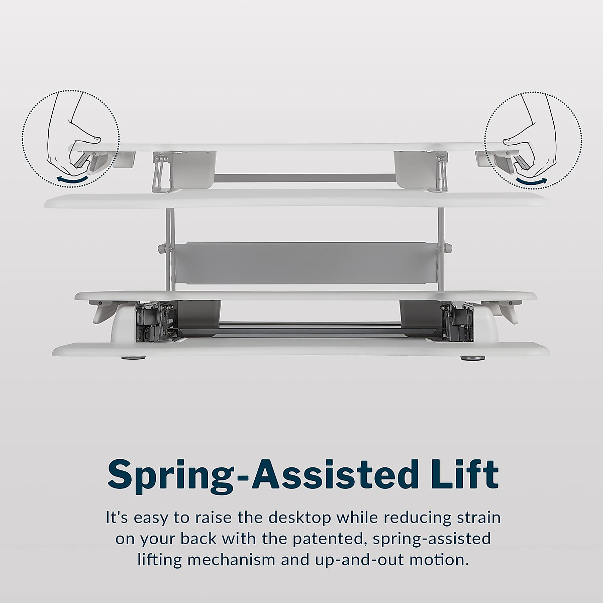 Vari - VariDesk Pro Plus 36 - Dual Monitor Standing Desk Converter - Adjustable Desk Riser with 11 Height Settings - Stand Up Home Office Workstation - Rising Desk with Spring Loaded Lift (White)
