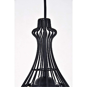 Living District Miya 1-Light Modern Metal Pendant in Black Finish