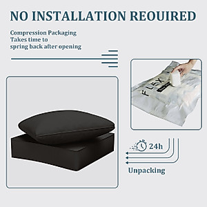 Pakunoda Outdoor Seat Cushion Set 24 x 24 x6.5 Inch Splash-Proof & Fade Resistant Patio Furniture Cushions with Removable Cover Deep Seat & Back Cushion with Straps for Chair Sofa Couch