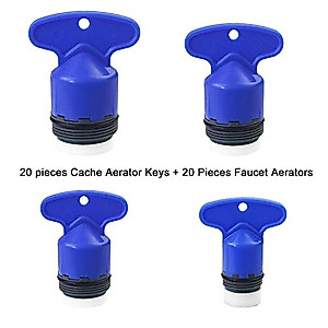 WeiMeet 20 Pieces Cache Faucet Aerator Key Removal Wrench Tool with 20 Pieces Faucet Aerator for M 16.5 18.5 21.5 24 Cache Aerators