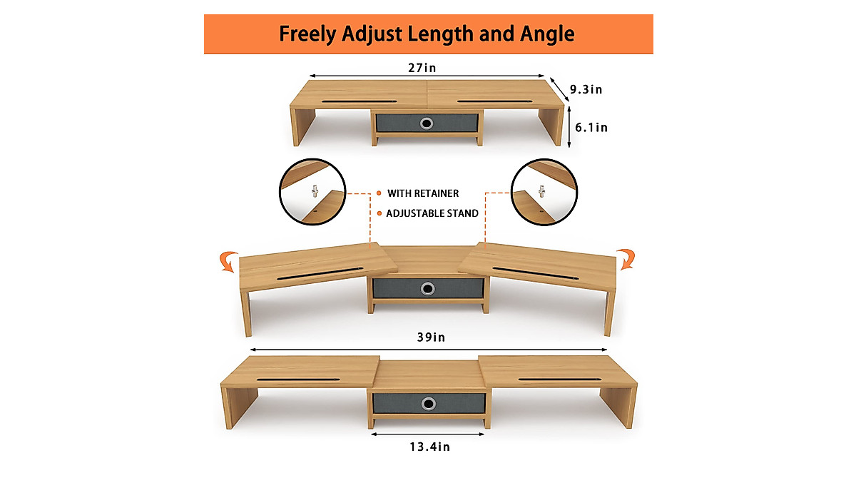 WESTREE Dual Monitor Stand Riser for Ergonomic Workspaces