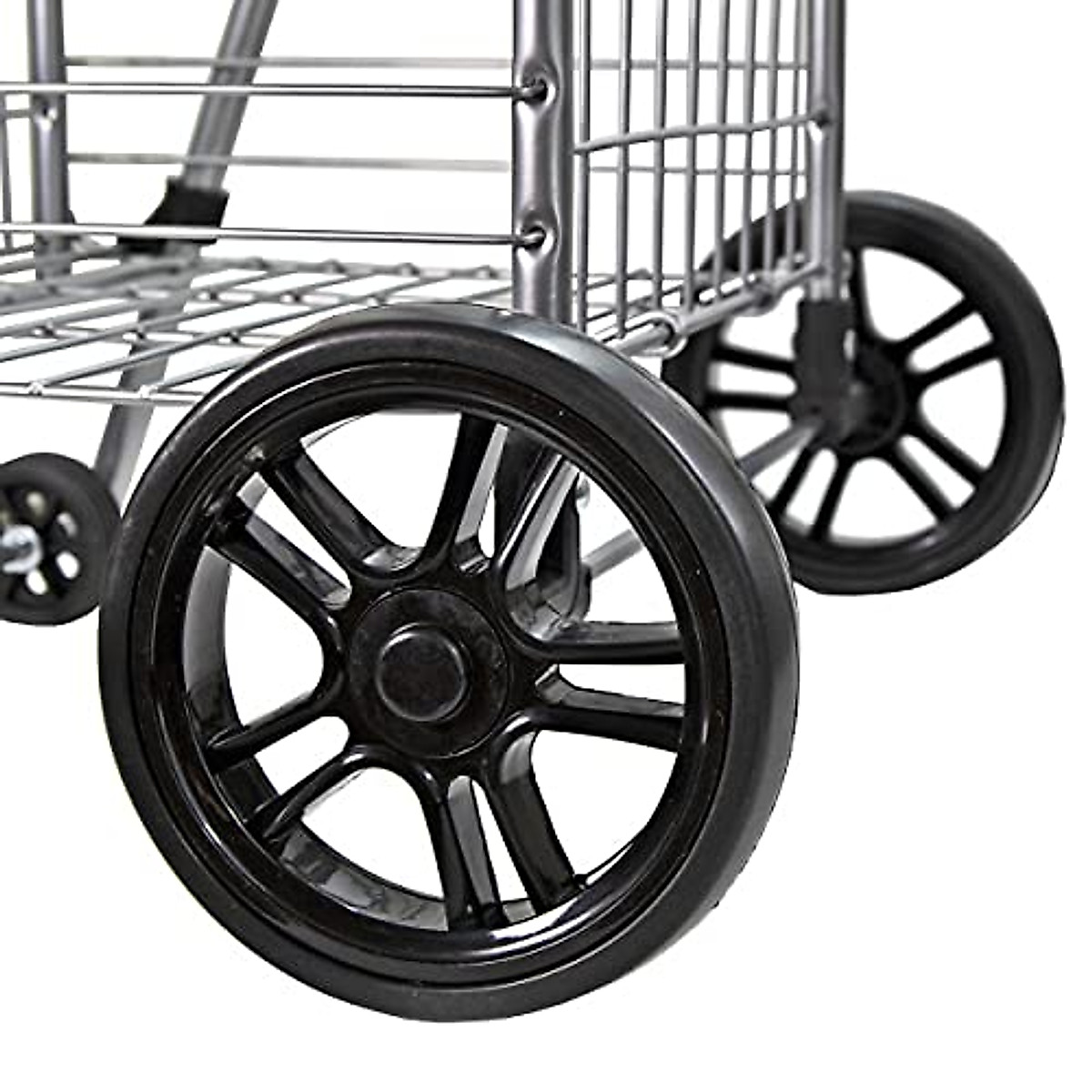 Faucet Queens 4 N Shop Cart Pop On Wheels for Quick Assembly, Silver