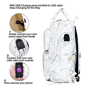 CAMTOP School Backpack Sunflower College Laptop Backpacks with USB Charging Port 15.6 Inch Computer Bookbag for Women Girls