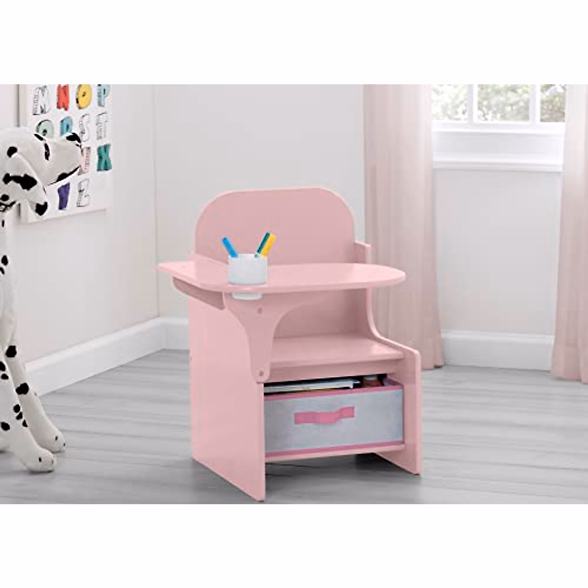 Delta Children MySize Chair Desk with Storage Bin - Greenguard Gold Certified, Dusty Rose