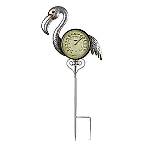 Poolmaster 54580 Outdoor Thermometer Garden Stake, Flamingo, Multi