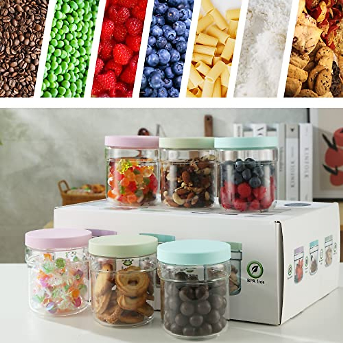 wemburly 6Pack Meal Prep Containers Reusable Glass 2Cup Overnight Oats Containers With Lids Glass Containers16OZ Borosilicate Glass Jars Diswasher Safe