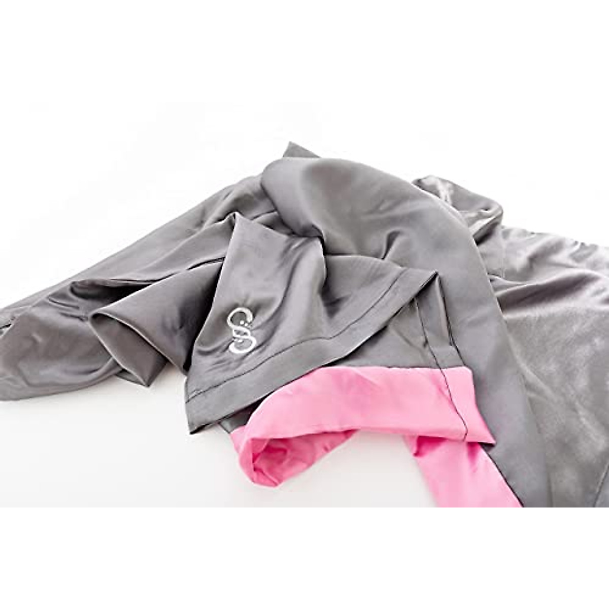 Satin Snuggle Pregnancy Pillow Cover for Cool Skin & Hair Protection during Maternity on U & C Shaped Pregnancy Pillow Cases Blue or Pink Accent Color