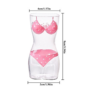 TAXXII Women Body Shape Wine Glasses, Bikini Drinking Glass, Transparent Cocktail Shaker Shot Glass, Beer Goblet Wine Cocktail Juice Glass for Bars, Night Clubs, Hotels, Party(Pink 60ml)