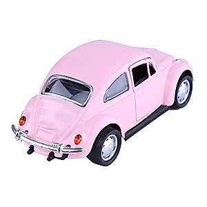Berry President 1967 Classic Beetle Bug Vintage 1/32 Scale Diecast Metal Pull Back Car Model Toy for Gift/Kids (Pink)