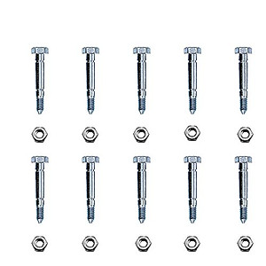 Pro-Parts 10PK Shear Pins and Nuts for Ariens 510015 51001500 Snapper 1-3865 7091550YP