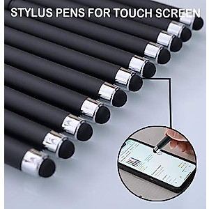 Black Gel Ink Rollerball Pens 1.0mm Gel Pens 2-in-1 stylus Pens 1.0mm Medium Point Pen for Office, Black gel ink(18 Pack-Black)