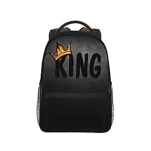 ASYG King Backpack Men Laptop Backpack Lion Tablet Travel Picnic Bag Lion Travel Bag
