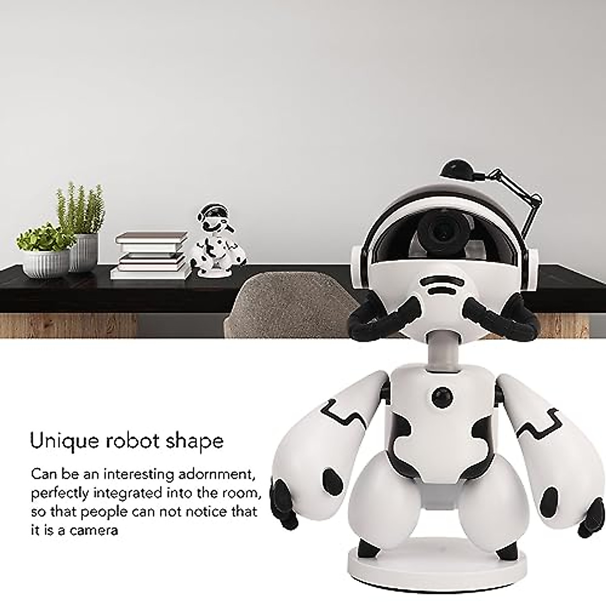 Robot Cameras for Home Security, 1080P Pan Tilt Camera with Phone App, Night Vision, Motion Detection, Auto Tracking, 24 Hour Security Guard, Large Capacity Battery, Powerful Lens