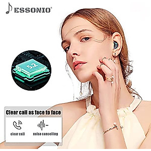 ESSONIO Sleeping Headphones Sleeping Earbuds Sleep Noise Cancelling Headphones with Microphone Wireless Headphones for Side Sleepers Sleeping Earbuds with IPX5 Waterproof