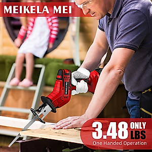 Sawzall Cordless With Battery， Reciprocating Saw With 9 Saw Blades For Wood & Metal, Trees, Pvc Cutting, And Fast Charger/Efficient Cutting 45 Min