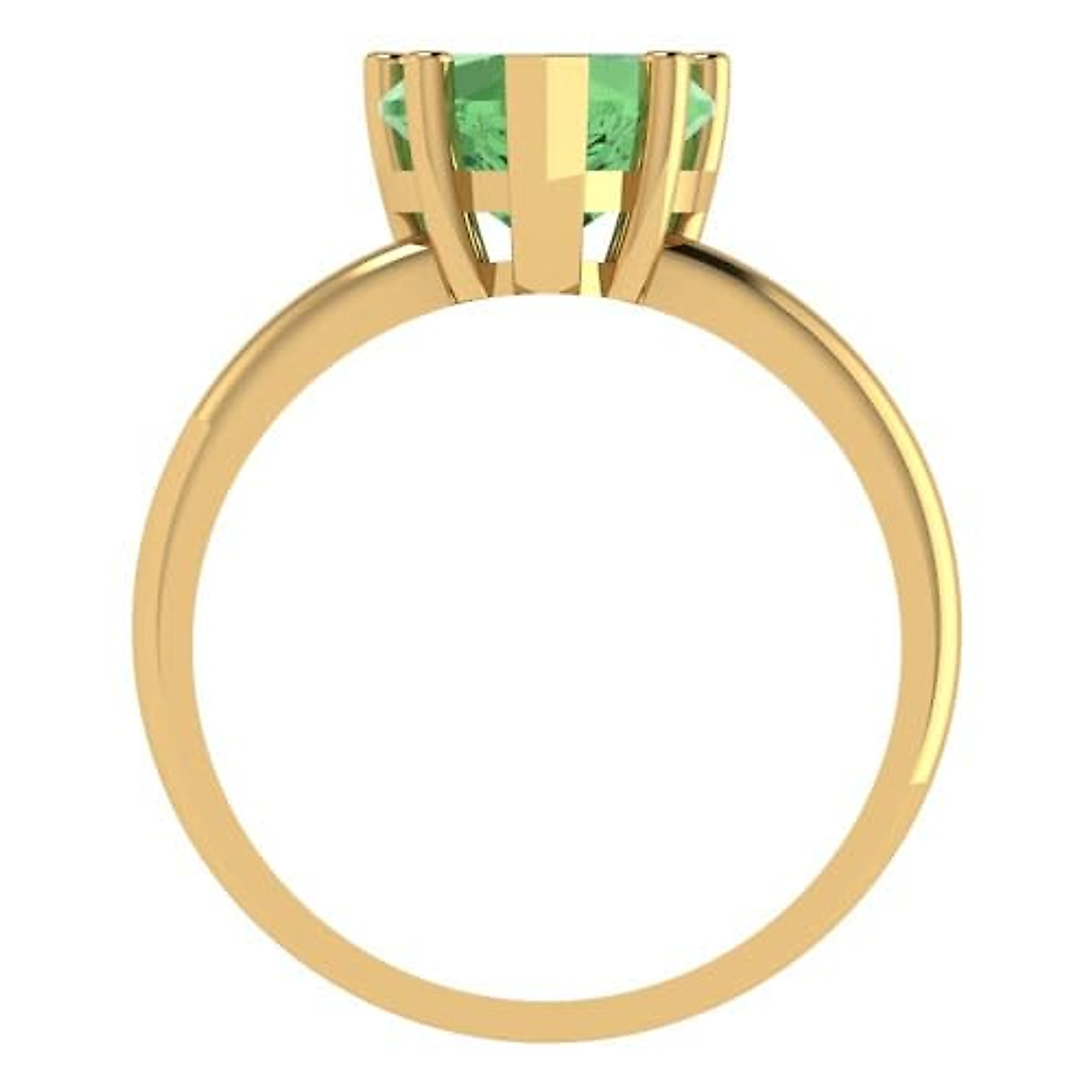 Clara Pucci 2.0 ct Heart Cut Solitaire Green Simulated Diamond Bridal Designer Anniversary Engagement Ring 14k Yellow Gold