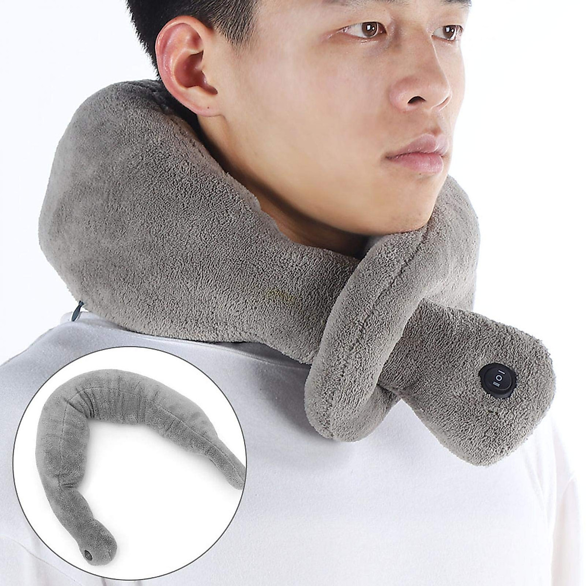 Vibrating Massage Pillow Neck Pillow Portable Neck Massage Soft Touch Breathable Neck Cushion Relieve Stress Pillow for Office Home Travel