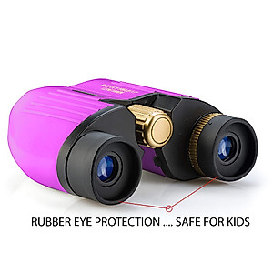 Outdoor Exploration Kit, Children’s Toy Binoculars, Great Kids Set for Camping, Hiking, Educational and Pretend Play - Toys Kids for Boys & Girls Age 3-12 Year Old Camping Hiking (Purple)