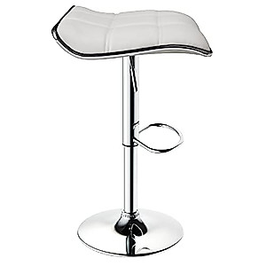 ErgoDesign Bar Stools Set of 2, Square Backless Adjustable Bar Stools, Swivel Bar Stool, Barstools Set of 2 (White)