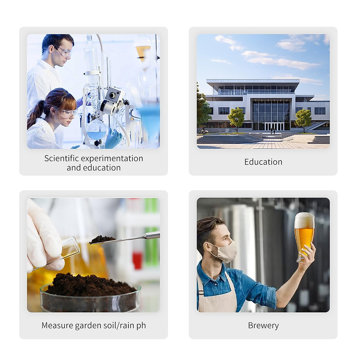 NANBEI Instruments,Lab Benchtop pH Meter kit,1-2Points Auto Calibration,0.01 pH Accuracy,Digital Bench Top pH Meter and Electrode,6.0 inch High Definition Screen(PH100B)