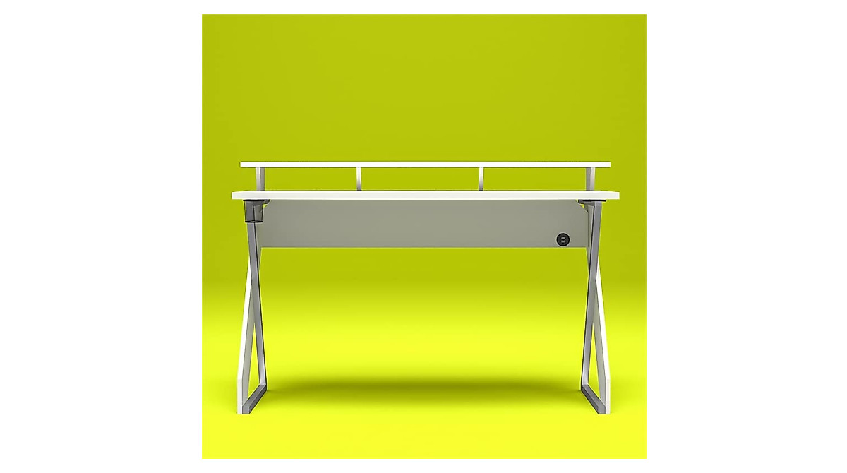 NTENSE Xtreme Gaming Desk with Riser - Ergonomic White Workspace