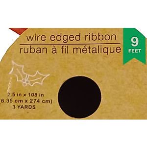 Set of 2 Spools of Wired Edge Festive Holiday Christmas Ribbon with Adorable Gnomes & Beautiful Sparkling Red