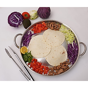 ARC, CM54 NSF Approval 21.25" Heavy Duty Stainless Steel Convex Comal Cazo Griddle Fryer Cookware, Mexican Style Wok, Great Comal para Tacos Tortillas Maker, Cooking Disco Camping (21.25'' X 2.12'')