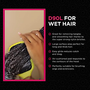 Denman Tangle Tamer Ultra (Violet) Detangling Paddle Brush For Curly Hair And Black Natural Hair - use with both Wet & Dry Hair, D90L