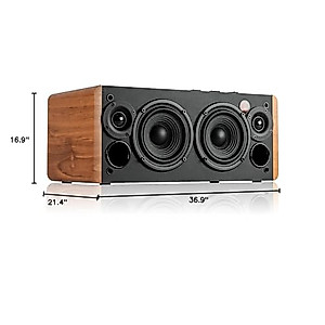 Edifier D12 Integrated Desktop Computer Speakers with Bluetooth 5.0, Wireless Stereo Tabletop Speaker 70 Watts RMS with Subwoofer Line Out, RCA, Aux Input for PC Monitor Laptop - Wooden Enclosure